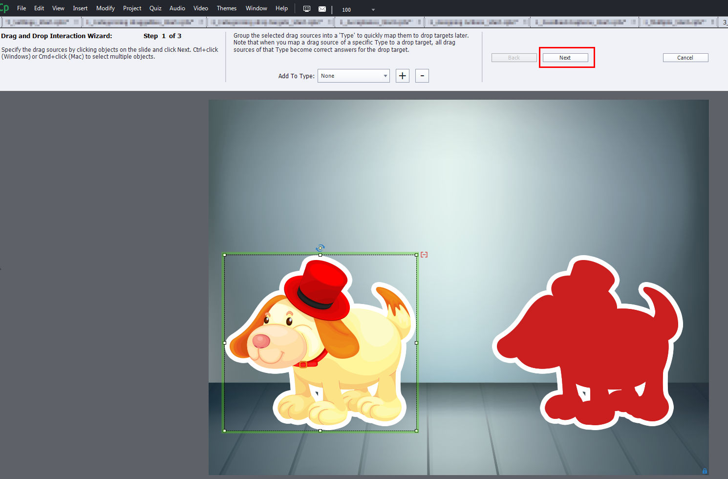 Create drag-and-drop interactions in Adobe Captivate Classic